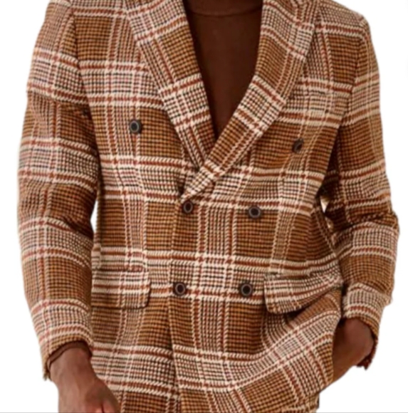 Inserch | Suits & Blazers | Inserch Gq Blazer Windowpane Browncreamrust ...